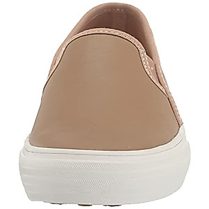 Keds Women's Double Decker Slip ON Sneaker, Tan Leather, 8.5