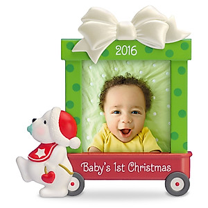 Hallmark Keepsake Baby's First 2016 "Beary Cute Dated Picture Frame Holiday Ornament