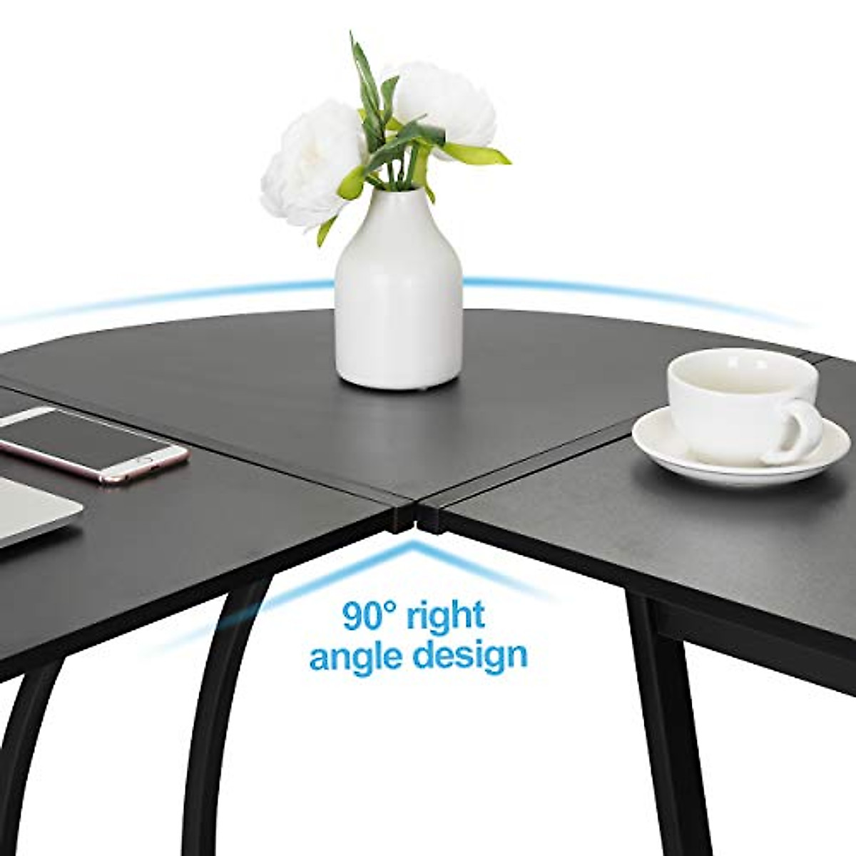 ZenStyle L-Shape Corner Computer Desk Home Office PC Laptop Table Multipurpose Gaming Workstation with Solid Steel Frame/Waterproof Desktop