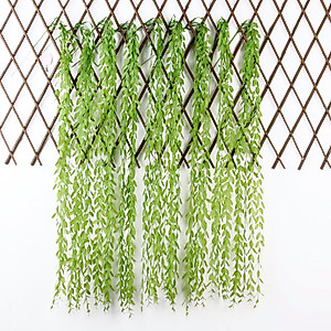12Pcs Artificial Vines Fake Greenery Garland Hanging Plants With Willow Leaf for Wedding Garden Party Wall Home Indoor Decoration