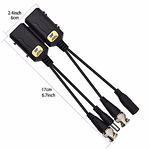 5 Pairs 8MP/4K Passive HD BNC Video Power Balun Transceiver Transmitter Via UTP RJ45 Cable AHD/TVI/CVI/CVBS Cable Connectors for 720P/960P/1080P/3MP/5MP/8MP CCTV Security Cameras