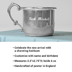 Let's Make Memories Personalized Keepsake Pewter Baby Cup - Newborn Gift - Heirloom - New Parents