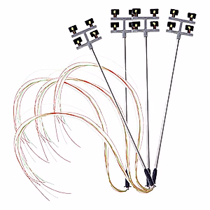 OUYOO 4 PCS HO Scale Model Lighting Tower,Tower Lights Model Lights Layout Lamppost for /Garden/Playground/Stadium