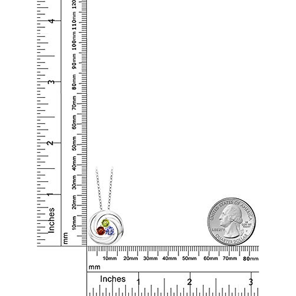 Gem Stone King 925 Sterling Silver Round Birthstones Circle Build Your Own Circle Pendant Necklace For Women With 18 Inch Chain