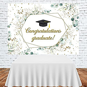 Lofaris Class of 2023 Graduation Backdrop Greenery Congratulations Graduates Background Green Eucalyptus Congrats Grad Prom Party Decor Cake Table Banner Photo Booth Props 7x5ft
