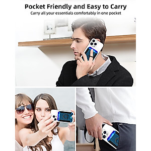 ExtreLife Upgraded for Magsafe Wallet, Strongest Magnetic Wallet, for iPhone Wallet Magsafe with Ring Grip, Magnetic Card Holder Wallet for iPhone 15/14/13/12 Series, Fit 7 Cards, Vegan Leather, Blue