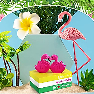 5 Pieces Summer Wooden Book Decor Flamingo Tiered Tray Decor Summer Tiered Tray Decor Farmhouse Hello Summer Sweet Holiday Stacked Book Decor Wood Table Centerpieces for Shelf Kitchen Party Decoration