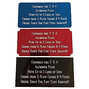 Custom Personalized Engraved Brass / Aluminum Name Plate Plaque Art Label Tag Gift Trophy 2x4 / 3x6 inch