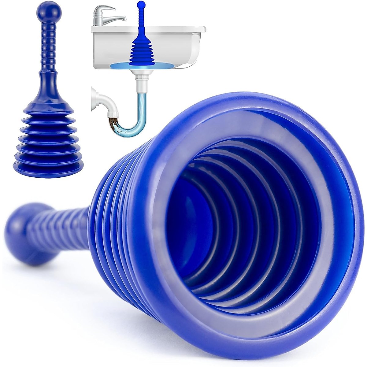 Luigi's Dual-Force Plunger Bundle for Drains and Sinks: Tackle Drains with Precision!