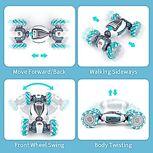 Gesture Sensing RC Stunt Car Toys for 6-12 yr Boys&Girls - Best Birthday Gifts for Kids, 2.4Ghz H&Controlled Remote Control Twist Cars, PREPOP 4WD Transform Off Road for Rotating