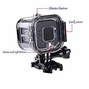 Suptig Replacement Waterproof Case Protective Housing for GoPro Hero Session Hero4 Session Hero5 Session Camera for Underwater Use Water Resistant up to 196ft (60m)
