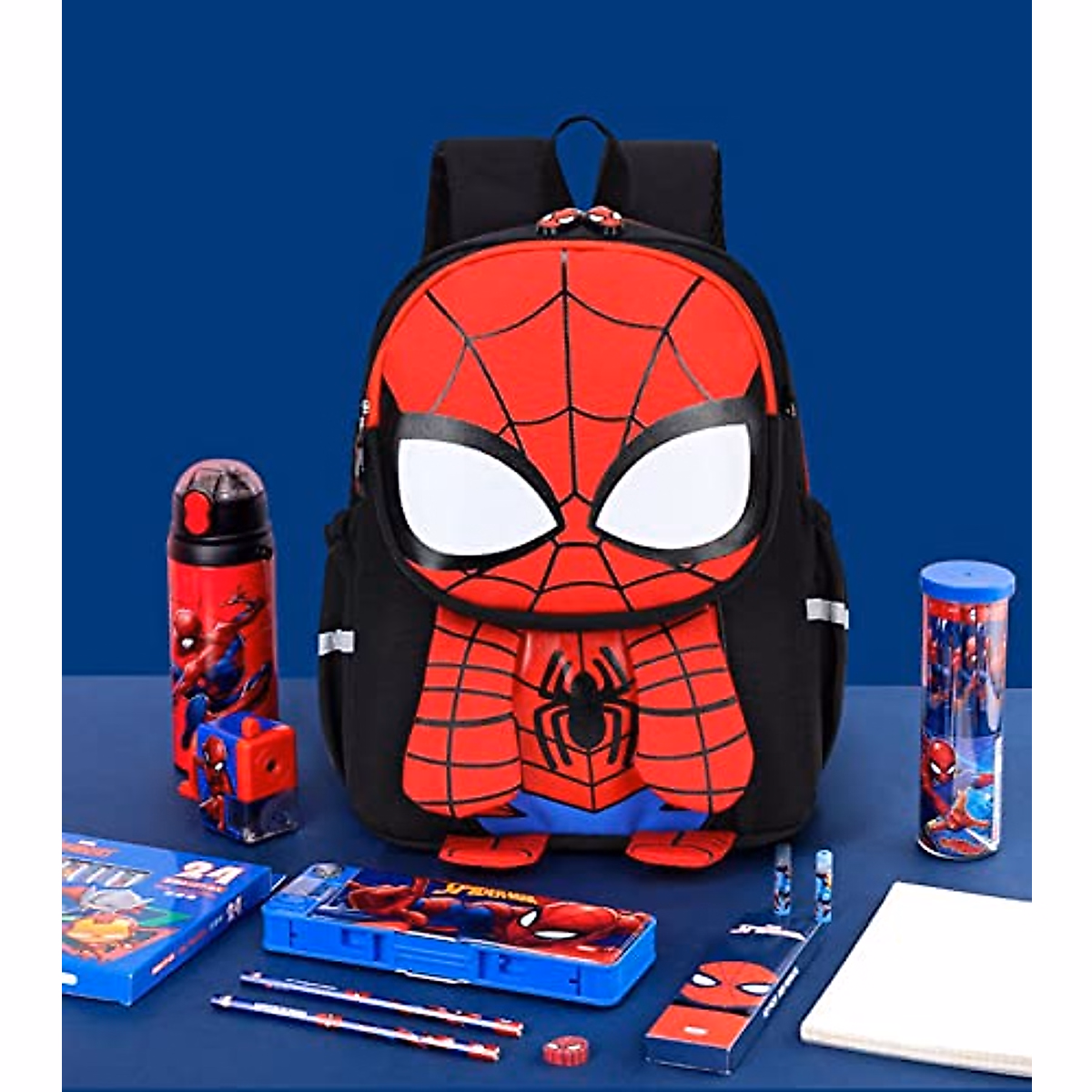 tollaa Toddler School Backpack Cartoon 3D Comic Superhero Kids Backpacks Waterproof Lightweight Kids Schoolbag for Boys Girls-Black