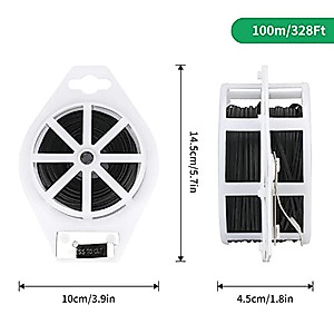 KINGLAKE GARDEN 328 FT Garden Plant Ties with Trimmer, Twist Ties,Rust Free for Gardening and Office Organization 1Pcs (Black)