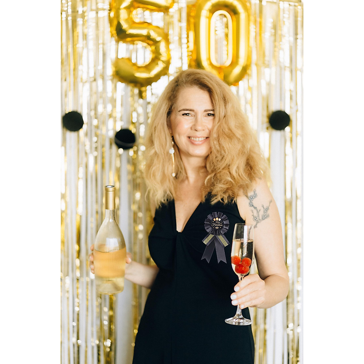 It's My 50th Birthday Tinplate Badge Pin, Anniversary Birthday Pin, Award Ribbon Party Decoration Logo for Men Women(50)