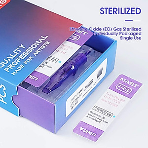 Mast Tattoo Pro Cartridges Needles with Membrane Mixed Sizes Box of 50 Pcs (RL+RS+RM+M1)