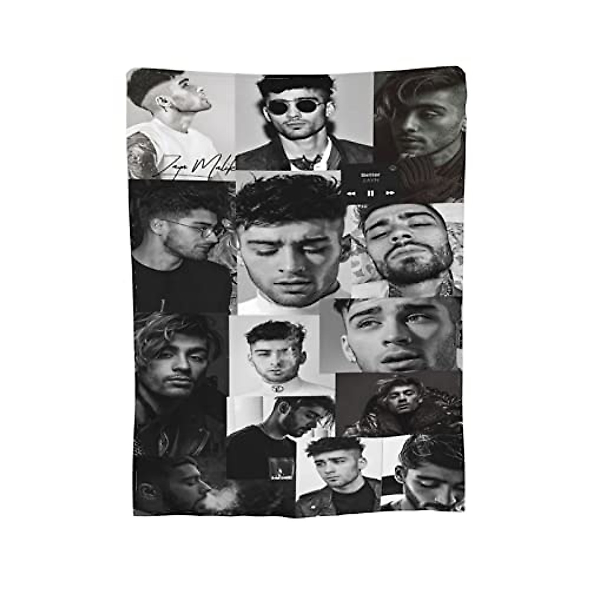 MIHOOD Zayn Malik Collage Blanket (3 Sizes), Warm, Lightweight & Cozy, Super Soft & Comfy Flannel Blanket, Fleece Blanket, Microfiber Anti-Pilling Plush Blanket for Couch, Bed, Sofa, 80"x60"