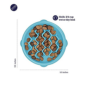 Catstages Kitty Slow Feeder Cat Bowl, Blue