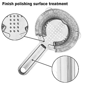 Hawthorne Cocktail Strainer - Stainless Steel Bar Strainer for Bartending, Bar Tool Drink Strainer for Bartenders and Mixologists
