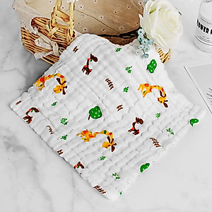 PPOGOO Baby Muslin Washcloths Natural Purified Cotton Baby Wipes Soft Newborn Baby Face Towel