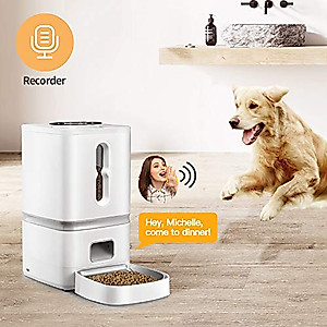 Automatic Cat Feeder, Automatic Pet Feeder Dry Food 7L, Portion Control 1-4 Meals per Day & 10s Voice Recorder for Small and Medium Pets