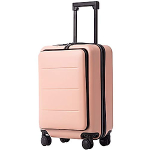 COOLIFE Luggage Suitcase Piece Set Carry On ABS+PC Spinner Trolley with pocket Compartmnet Weekend Bag (Sakura pink, 20in(carry on))