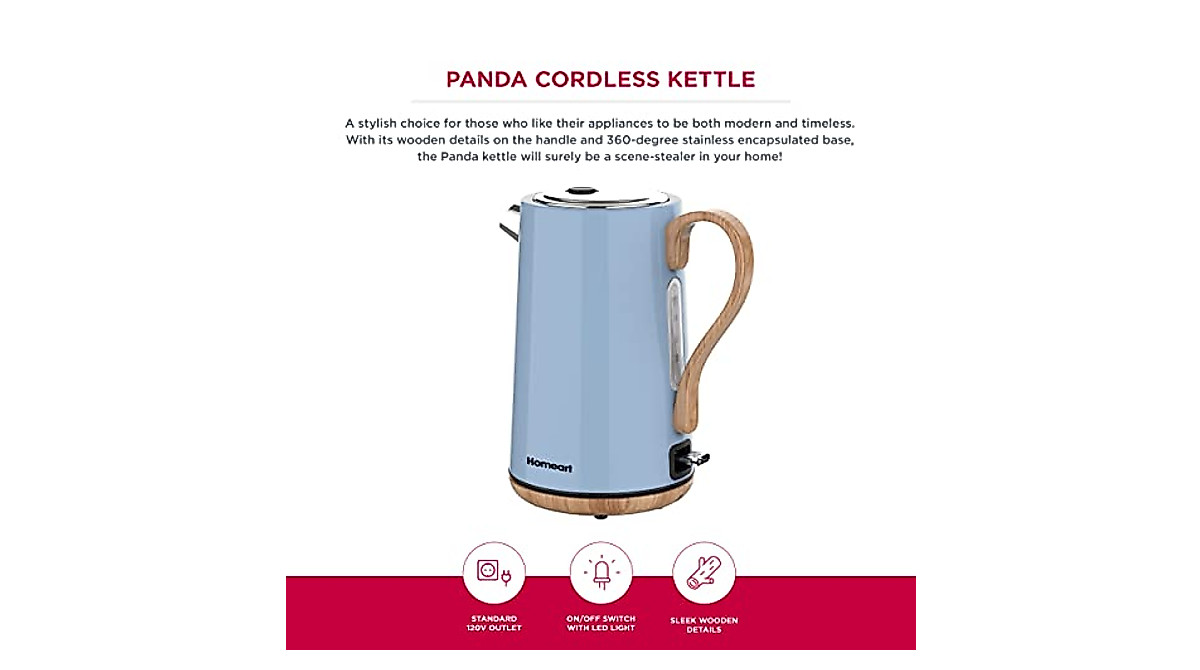Homeart Panda Kettle & Toaster Combo in Powder Blue