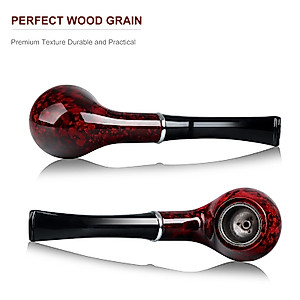 Joyoldelf Tobacco Pipe, Classic Smoking Pipe with Foldable Tobacco Pipe Stand, Bent Tobacco Pipes for Smoking with Gift Box and Smoking Accessories