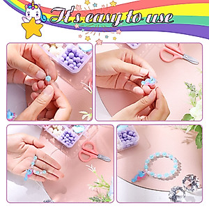 Juexica 540 Pieces Unicorn Mermaid DIY Bead Jewelry Making Kit for Rainbow Shell Necklace Bracelet Craft Art for Unicorn Mermaid Charms for Jewelry Making