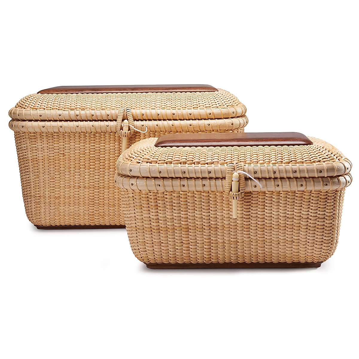 Teng Jin Decorative with Lid Handmade Nantucket basket A gorgeous little jewelry box Cane staves finely-woven home-storage-baskets-and-containers Arts,Luxury Container