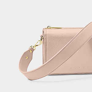 KATIE LOXTON Zana Womens Medium Vegan Leather Convertible Crossbody Handbag Purse Pale Pink
