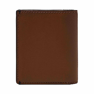 Fossil Men's Joshua Vegan Cactus Slim Minimalist Bifold Front Pocket Wallet, Medium Brown, (Model: ML4462210)