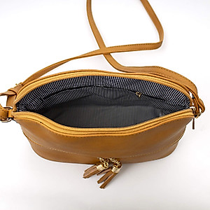 Janin Handbag Lightweight Medium Dome Crossbody Bag with Tassel Zipper Pocket Adjustable Strap