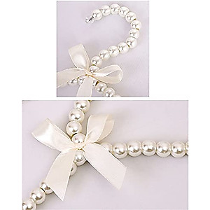 Aimeely 10PCS Pearl Beaded Clothes Rack Large Bowknot Wedding Shop Daily Pants Hangers 1#