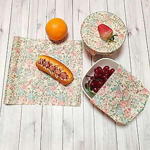 Reusable Beeswax Roll,Food Storage Wraps,Sustainable Food Storage Containers, Organic Cotton Food Wrap, Food Store Fruits, Vegetables and Cheeses