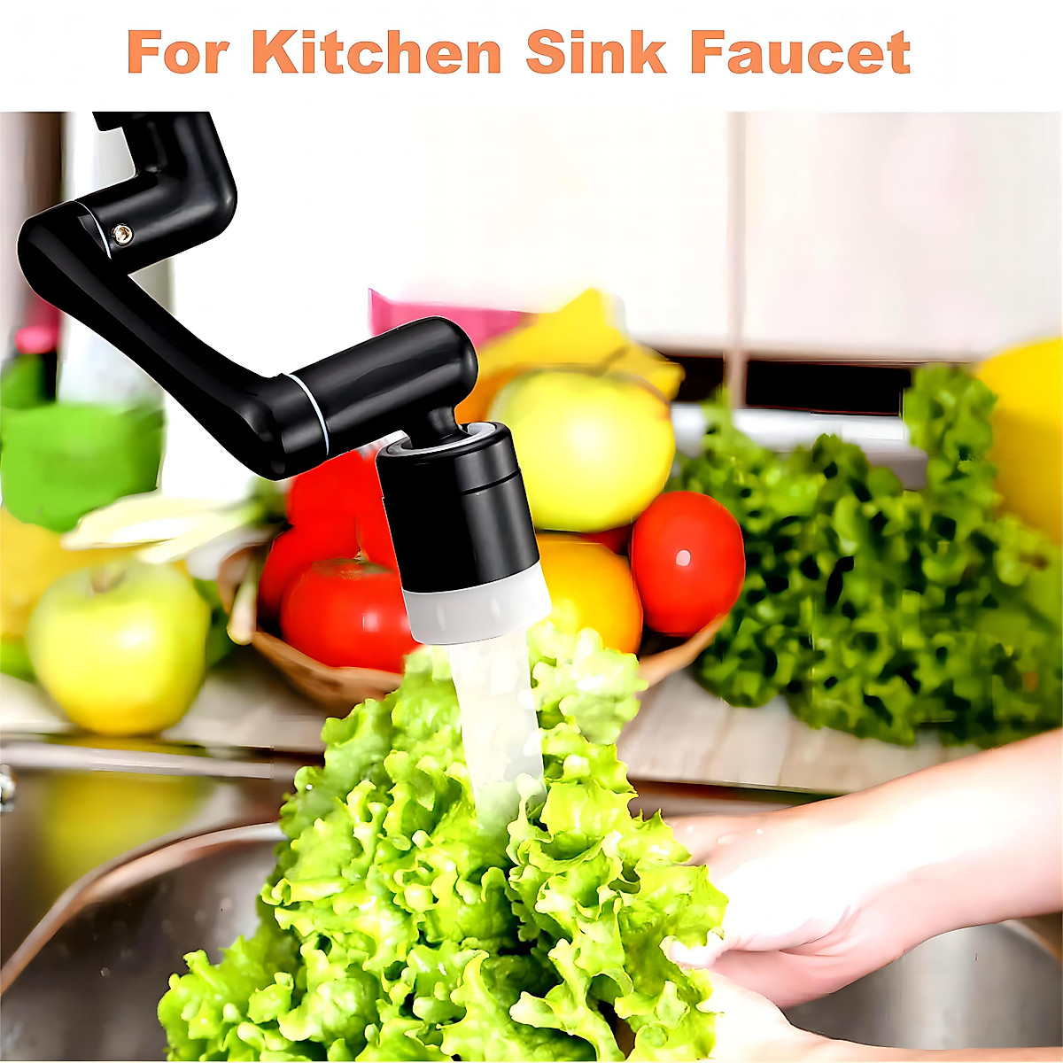 Generic ZYHS-PRO2 1440 Swivel Faucet Aerator, Alloy Sink Faucet Extender with 2 Patterns of Splash Proofing for Eye/Hair/Face Wash