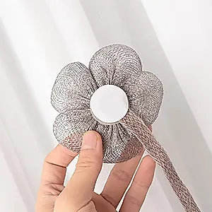 lucare 1Pc Curtain Tie Back Practical Nice-Looking Magnetic Attractive Curtain Tie Back for Living Room Light Grey