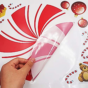 156PCS Christmas Peppermint Floor Decals Footprints Stickers for Christmas Candy Party Decoration Xmas Party Decor Supplies, 12 Sheets