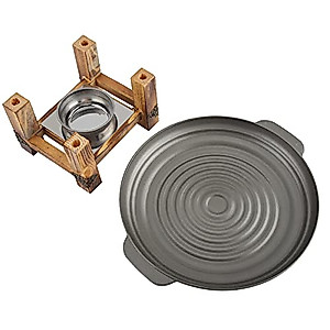BBQ Round Roasting Tray, luminum Ceramic Plate Non Stick Grill Plate Barbecue Skewers Chafing Dish Party Buffet Pan Cookware for Barbecues, Camping, Durable and Reusable (2M)