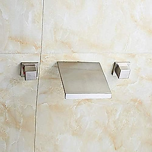 Kitchen Taps Kitchen Tap Faucet New Two Square Handles Waterfall Sink Faucet Wall Mounted Bathroom Bathtub Sink Mixer Taps