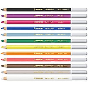 STABILO Chalk-Pastel Pencil CarbOthello - Pack of 12 - Primary Tones