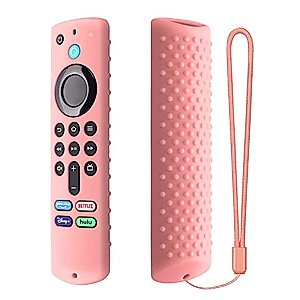 Remote Cover Replacement for FireTVstick 4K Max 2021 Release Alexa Voice Remote, Shockproof Silicone Skin with Lanyard