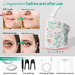 LuxRenew Red Light Therapy Mask, Near-infrared 850 Red Light + 7 Colors Led Face Mask Light Therapy, Portable and Rechargeable for Facial Led Mask Skincare at Home and Travel [LMask Pro]