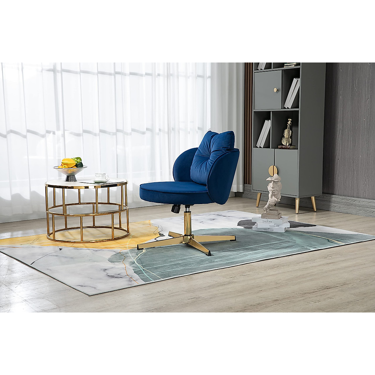 COOLMORE Home Office Desk Chair, Vanity Chair, Modern Adjustable Home Computer Executive Chair Swivel Task Chair for Small Space, Living Room, Make-up, Studying