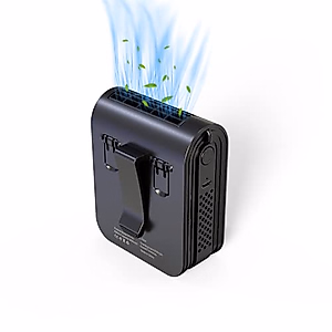 CARRYLOVE Portable Mini Waist Clip on Fan, Personal Necklace Fans, USB Rechargeable Operated, 3 Speeds, Hand Free Belt Fan for Outdoor Working, Climbing, Hiking, Camping, Cycling Fishing (Black)