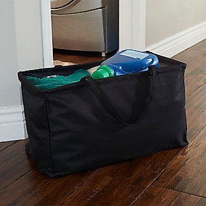 Household Essentials 2212-1 Krush Canvas Utility Tote | Reusable Grocery Shopping Bag | Laundry Carry Bag | Black