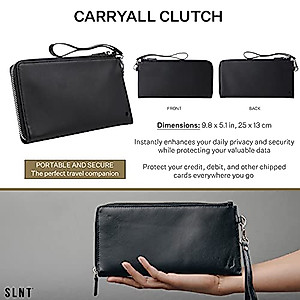 Silent Pocket RFID Blocking Leather Clutch Handbag Perfect For Protecting Credit Card Data And Preventing Identity Theft