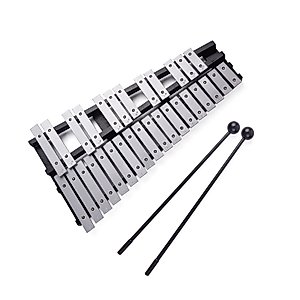 Btuty Foldable 30 Note Glockenspiel Xylophone Wooden Frame Aluminum Bars Educational Percussion Musical Instrument Gift