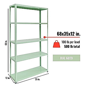 Medium 5-Tier Open Bookshelf freestanding Standing Storage Decorative Shelf Multifunctional Display Stand for Home and Office, Light Green