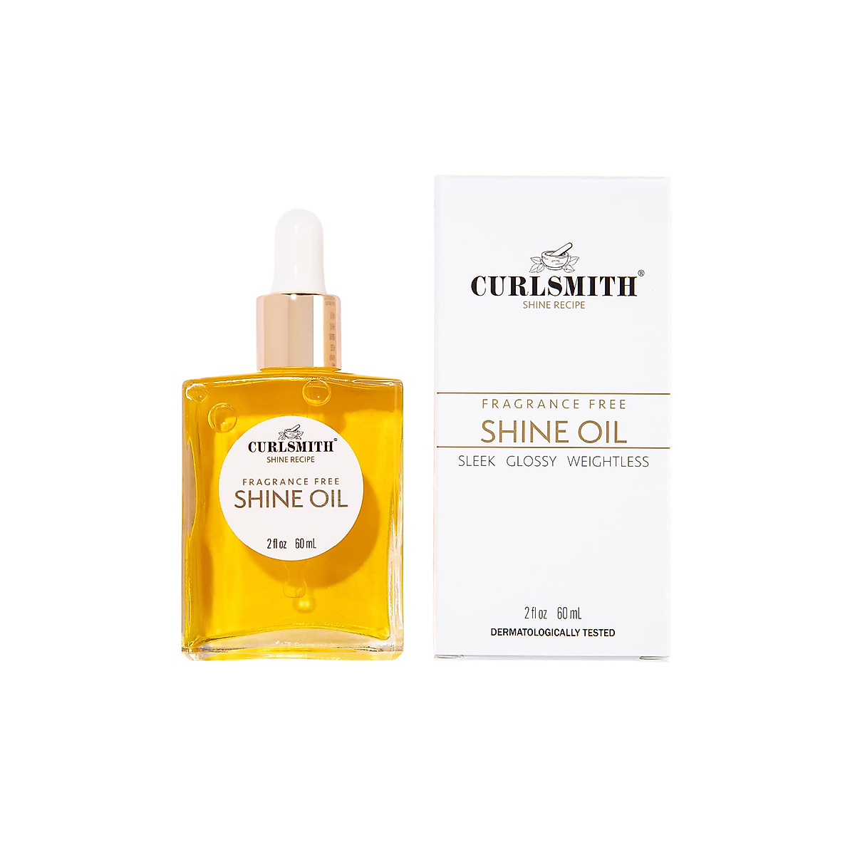 CURLSMITH - Shine Oil, Sensitive, Fragrance Free, for All Curl and Hair Types, Vegan, 2 fl oz