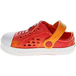 Sesame Street Toddler Clogs, Indoor Outdoor Shoes Easy On with Backstrap, Elmo Red Marble Print, Toddler Size 9